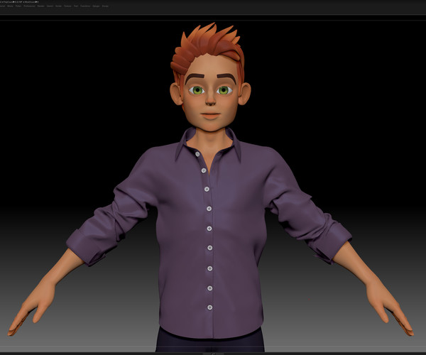 ArtStation - ZBrush Stylized Character Boy Base Mesh with Clothes ...