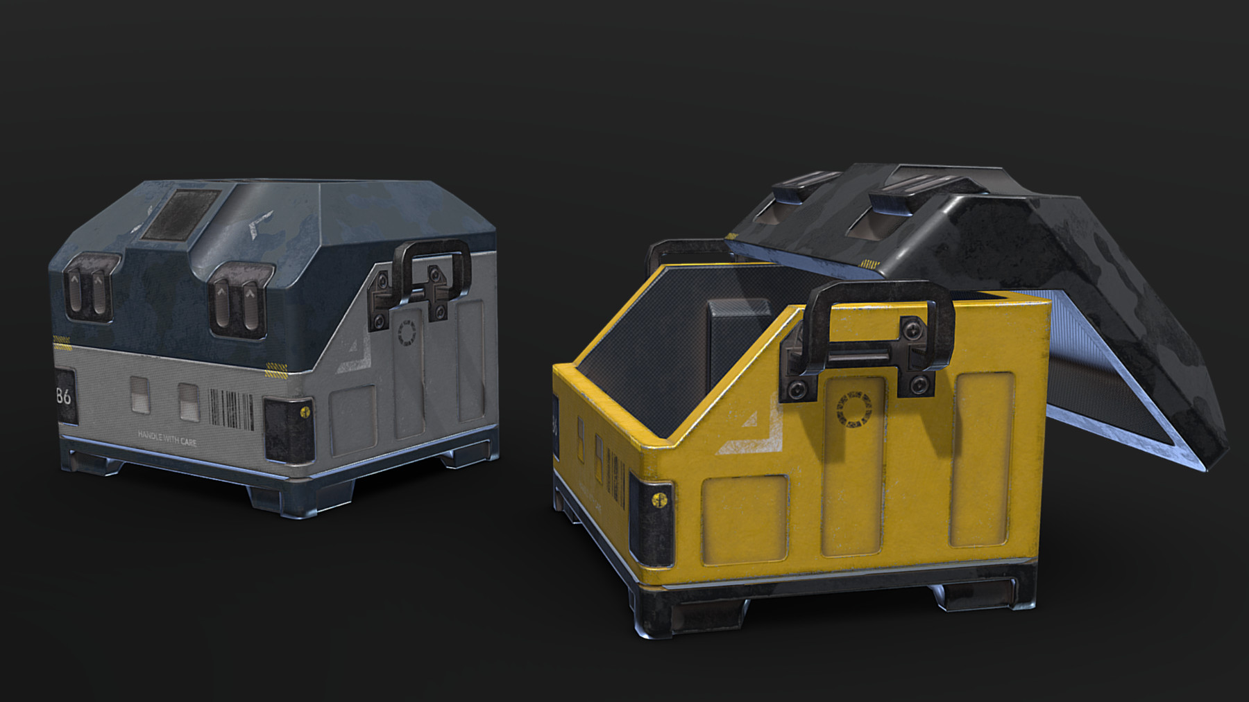 ArtStation - Sci-fi Loot Crate PBR low-poly Game Prop 3D model | Resources