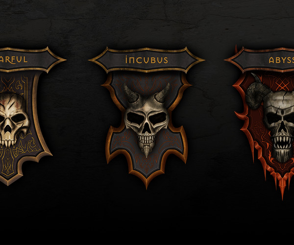 ArtStation - Game UI Assets - Game Difficulty Badges | Game Assets