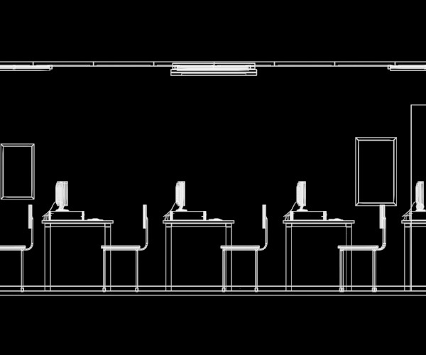 ArtStation - class room interior classroom office chair desk pc ...