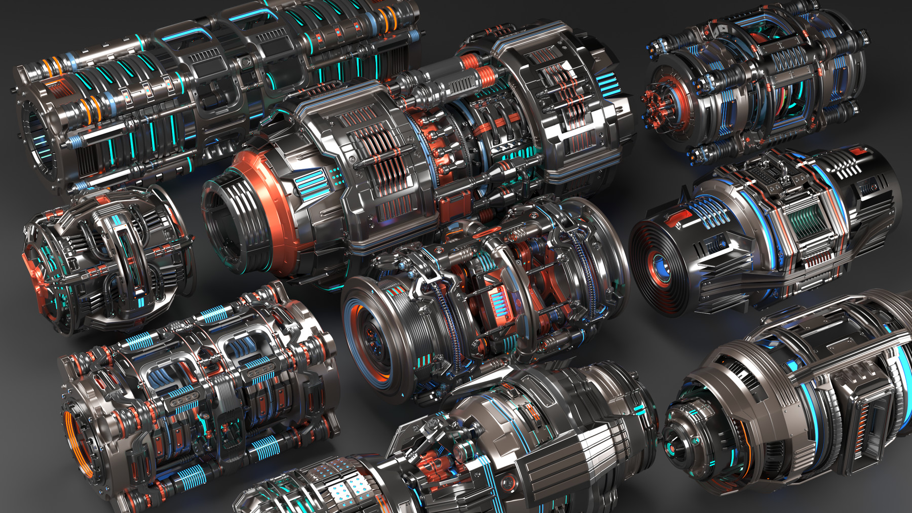 ArtStation - Sci Fi Mega Elements KITBASH - SUBDIVISION READY - Full 3D pack | Resources