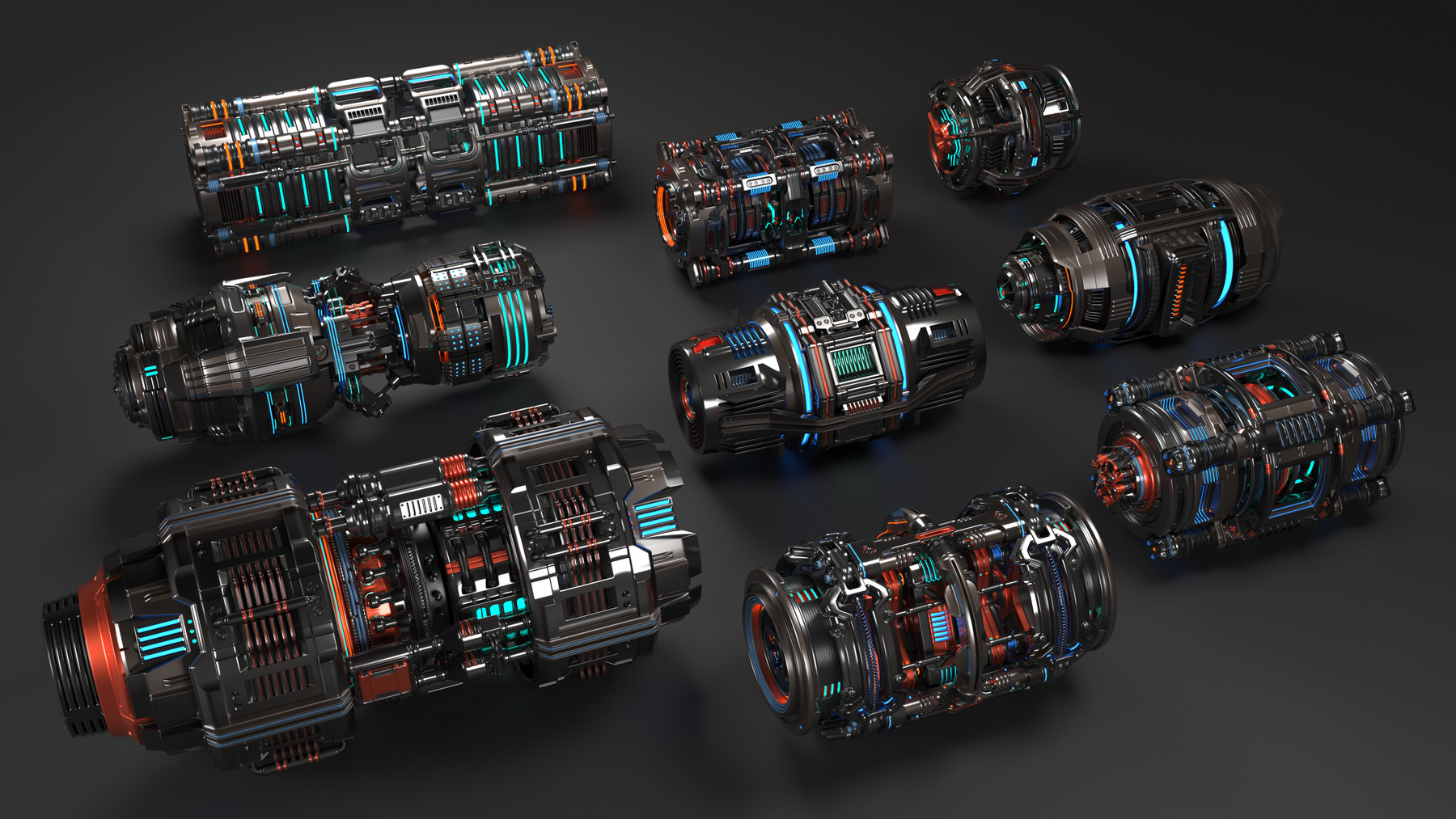 ArtStation - Sci Fi Mega Elements KITBASH - SUBDIVISION READY - Full 3D pack | Resources
