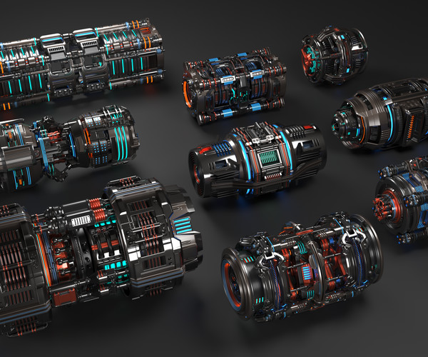 ArtStation - Sci Fi Mega Elements KITBASH - SUBDIVISION READY - Full 3D pack | Resources