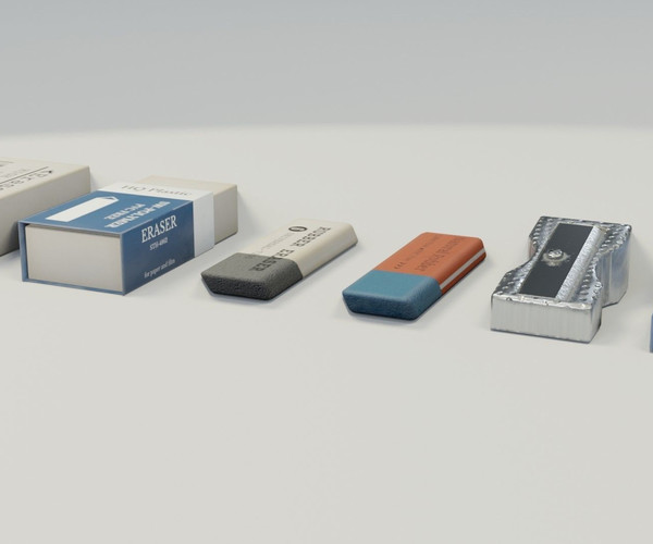 ArtStation - Eraser and Pencil Sharpener 3D Model | Game Assets