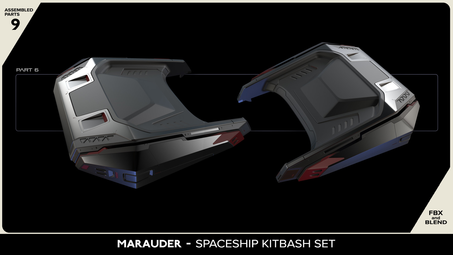 ArtStation - MARAUDER - Spaceship Kitbash Set | Resources