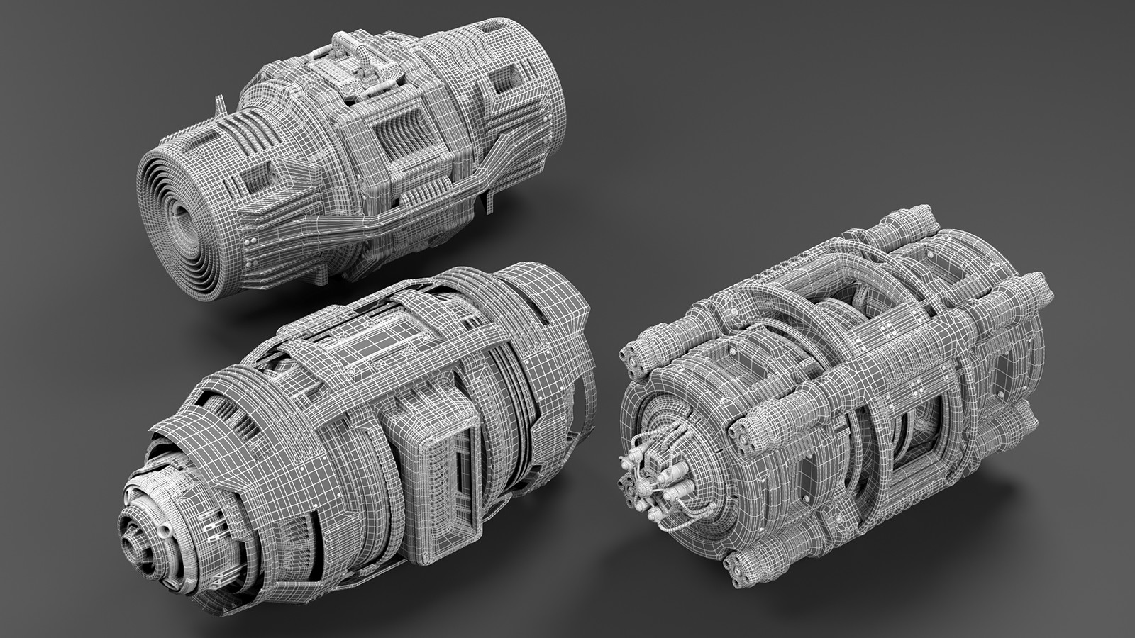 ArtStation - Sci Fi Mega Elements KITBASH - SUBDIVISION READY - pack 2 | Resources