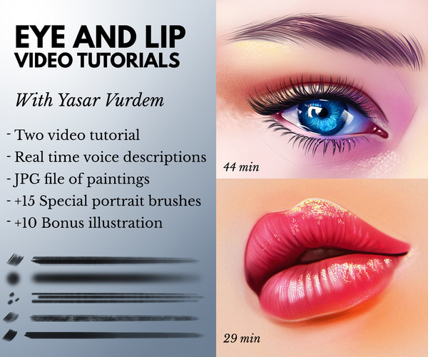 ArtStation - Eye and Lip painting - Tutorial Bundle | Tutorials
