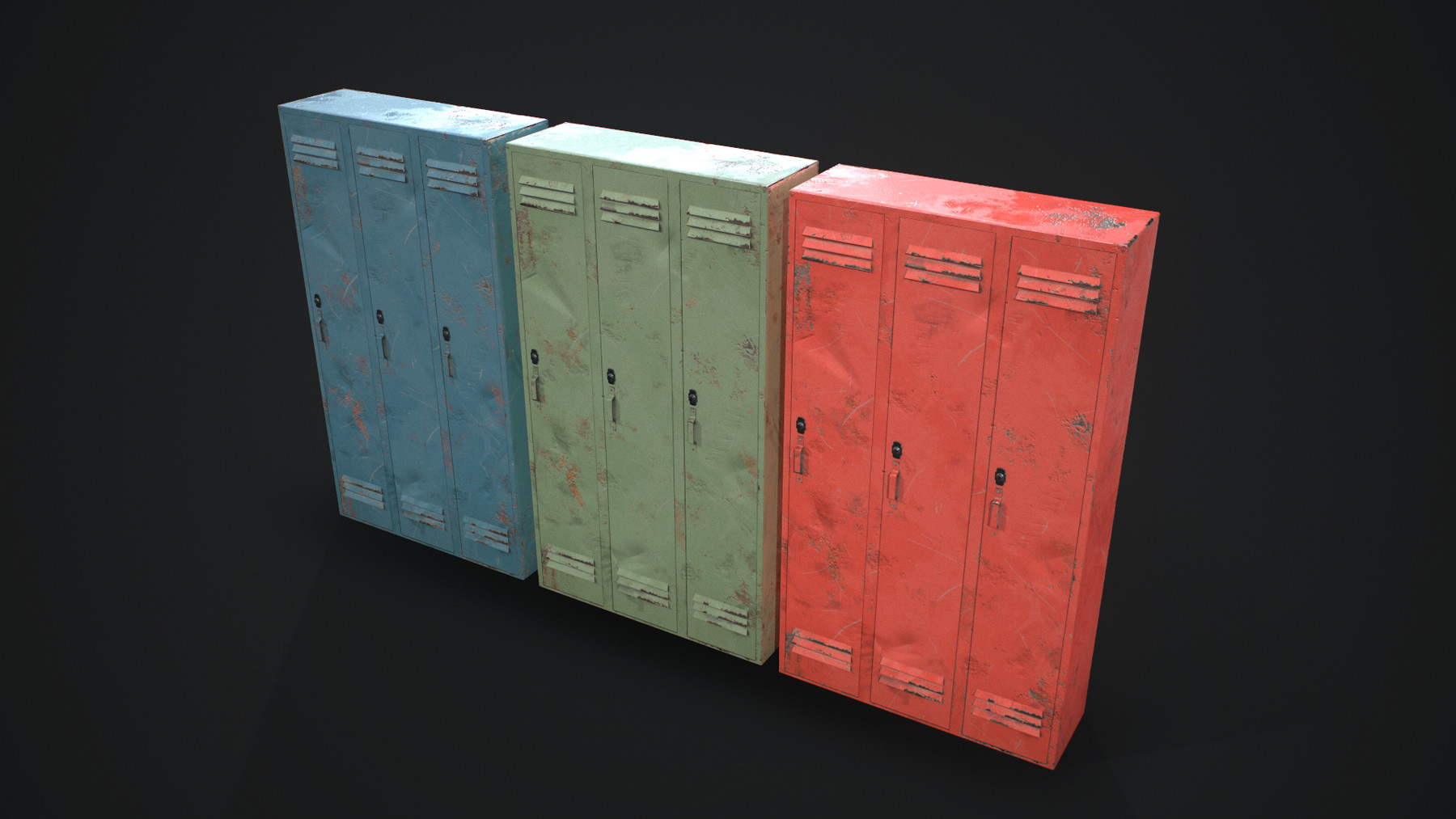 ArtStation - Lockers Rusty - Pack | Game Assets