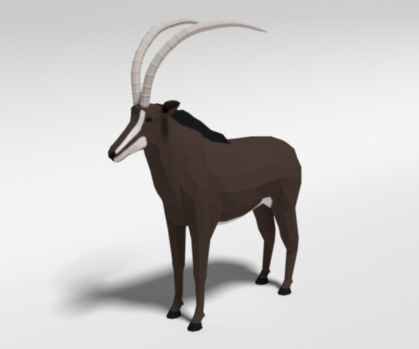 ArtStation - Low Poly Cartoon Sable Antelope | Resources