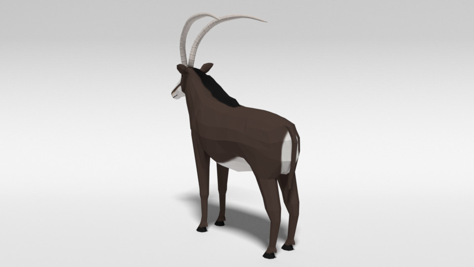 ArtStation - Low Poly Cartoon Sable Antelope | Resources