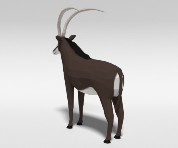 ArtStation - Low Poly Cartoon Sable Antelope | Resources