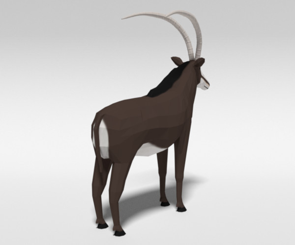 ArtStation - Low Poly Cartoon Sable Antelope | Resources