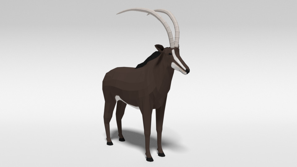 ArtStation - Low Poly Cartoon Sable Antelope | Resources