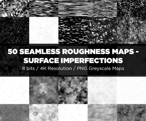 ArtStation - 50 Seamless Roughness Maps / Surface Imperfections | Brushes