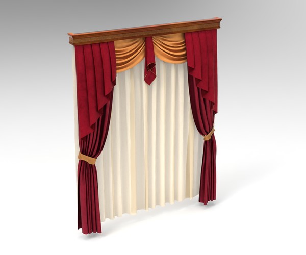 ArtStation - №602 Curtain 3D high poly model for architectural ...