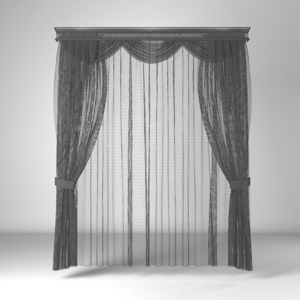 ArtStation - №601 Curtain 3D high poly model for architectural ...