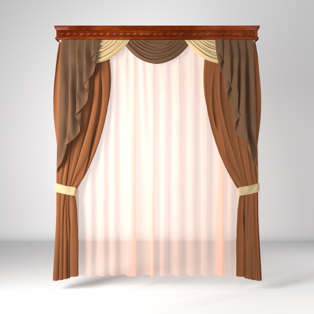 ArtStation - №601 Curtain 3D high poly model for architectural ...
