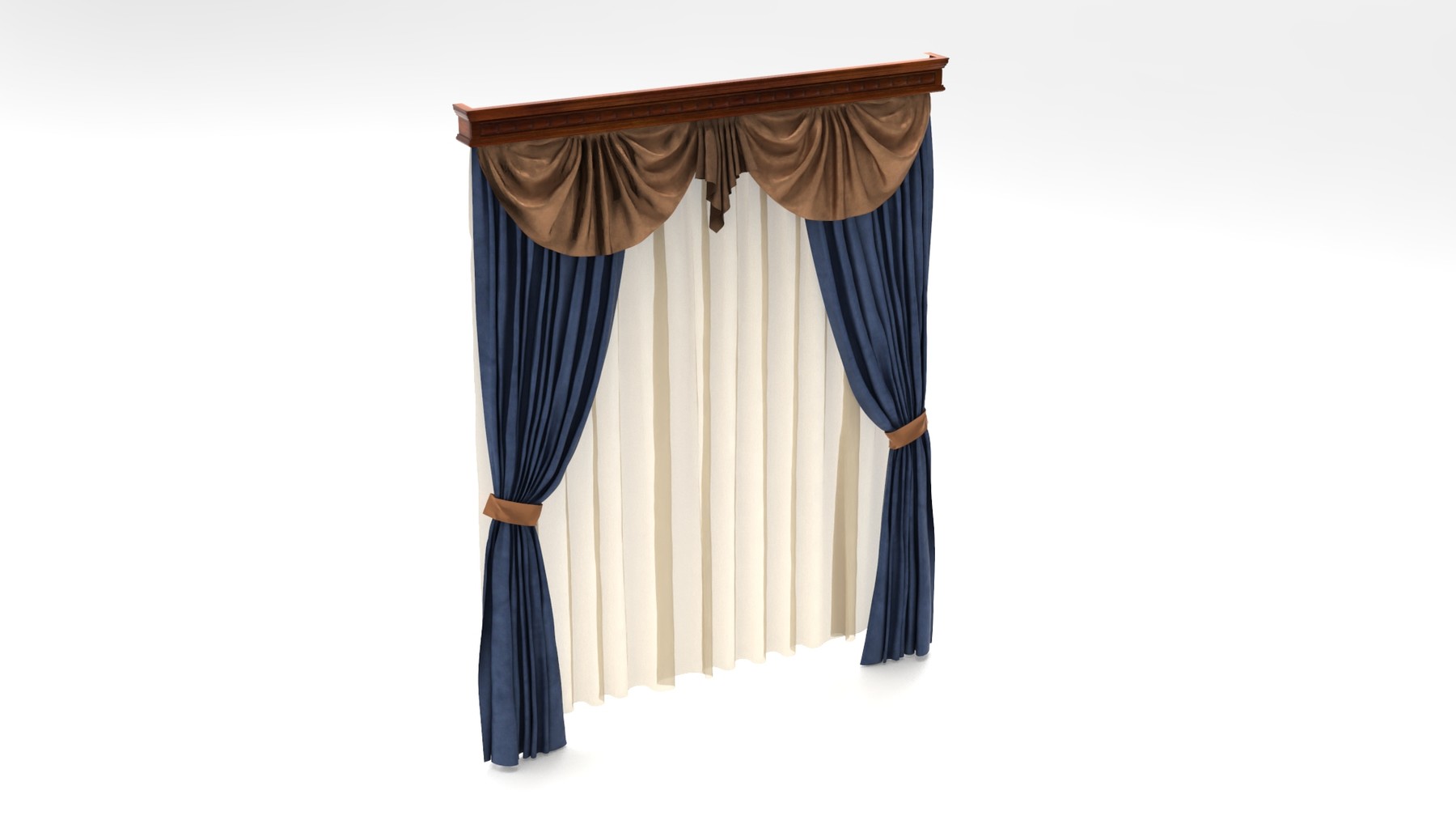 ArtStation - №607 Curtain 3D high poly model for architectural ...