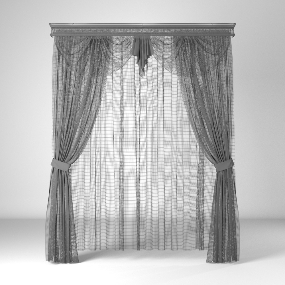 ArtStation - №607 Curtain 3D high poly model for architectural ...