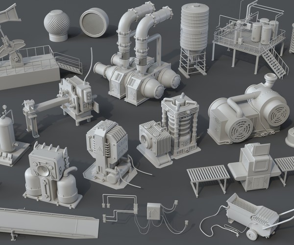 ArtStation - Factory Units 7 - 20 pieces | Game Assets
