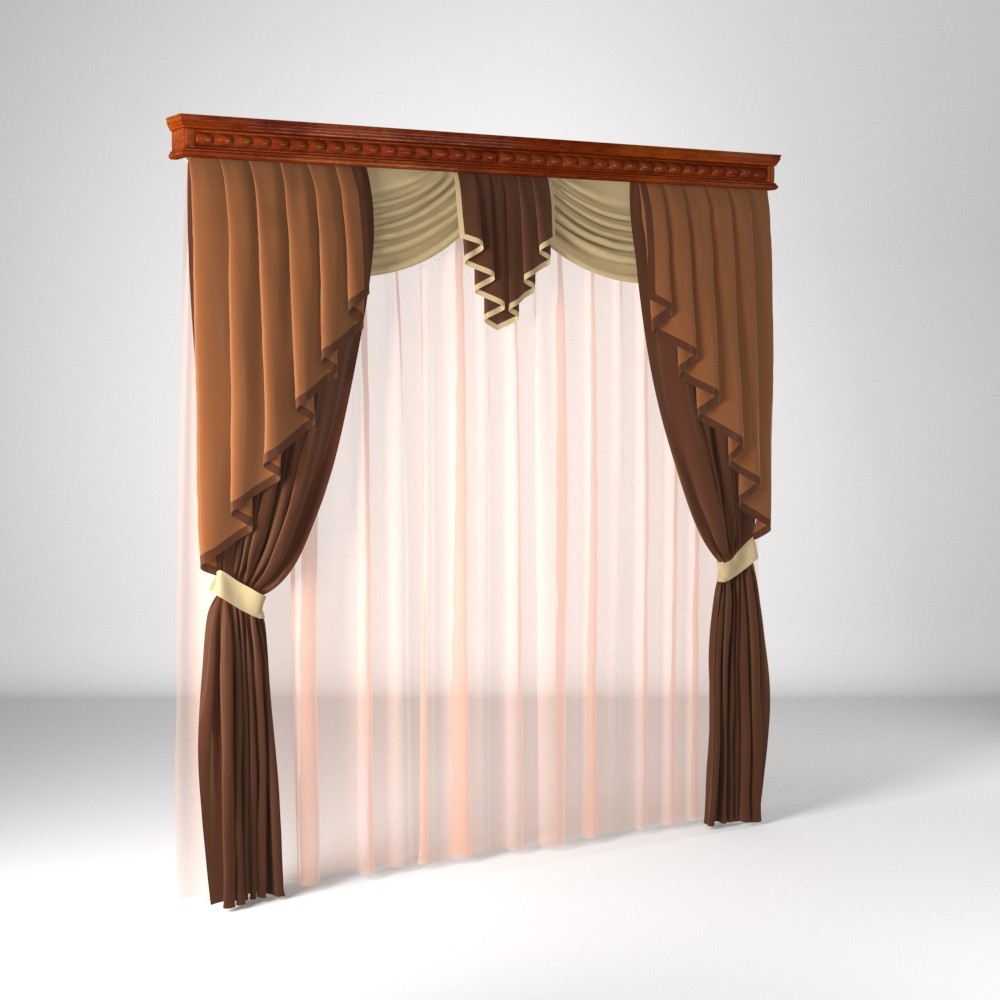 ArtStation - №801 Curtain 3D high poly model for architectural ...