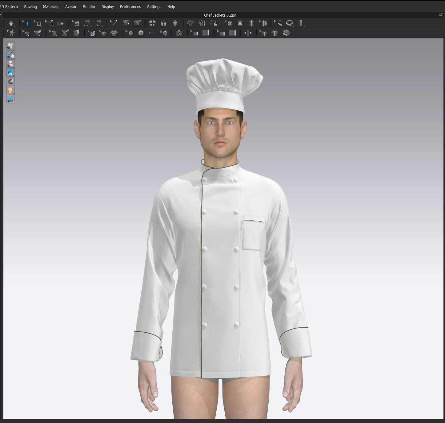 ArtStation - Chef Jacket, Marvelous designer, Clo3d | Resources