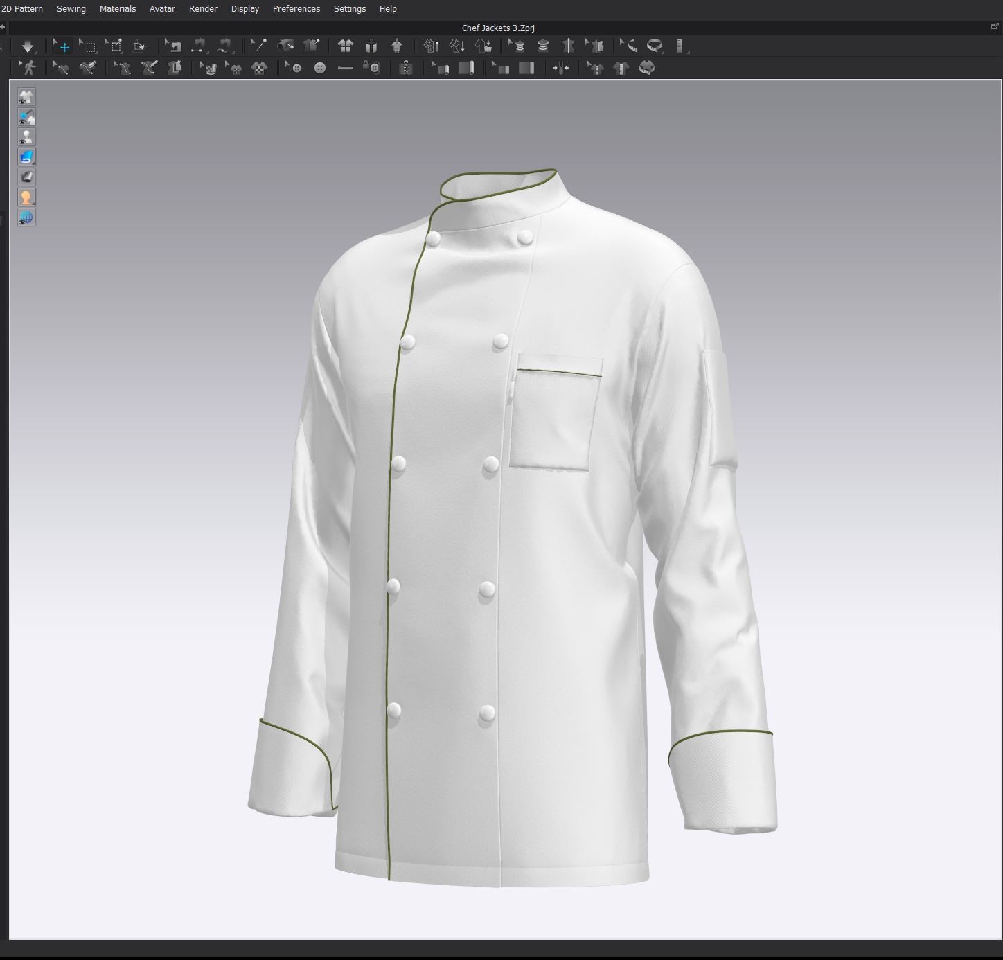 ArtStation - Chef Jacket, Marvelous designer, Clo3d | Resources