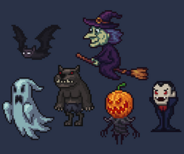 ArtStation - 2d Animated Halloween characters | Game Assets
