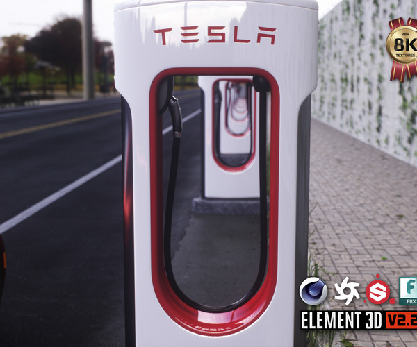 ArtStation - Tesla Supercharger 3D Model | Game Assets