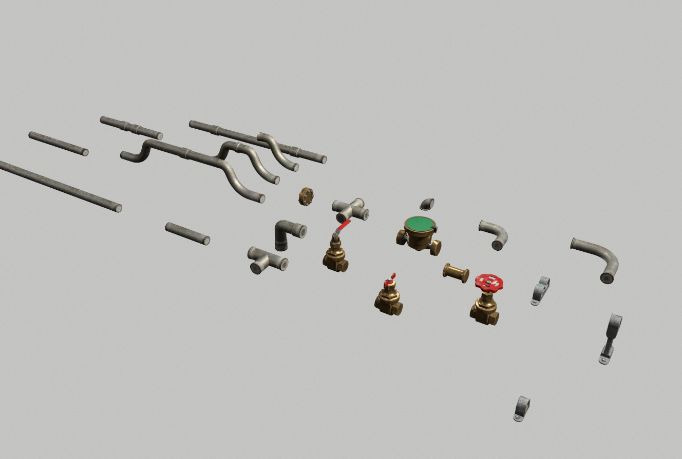 ArtStation - Metal Water Pipes | Game Assets