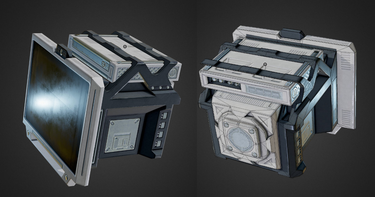 ArtStation - Sci-Fi Terminal PBR game-ready asset Low-poly 3D model ...