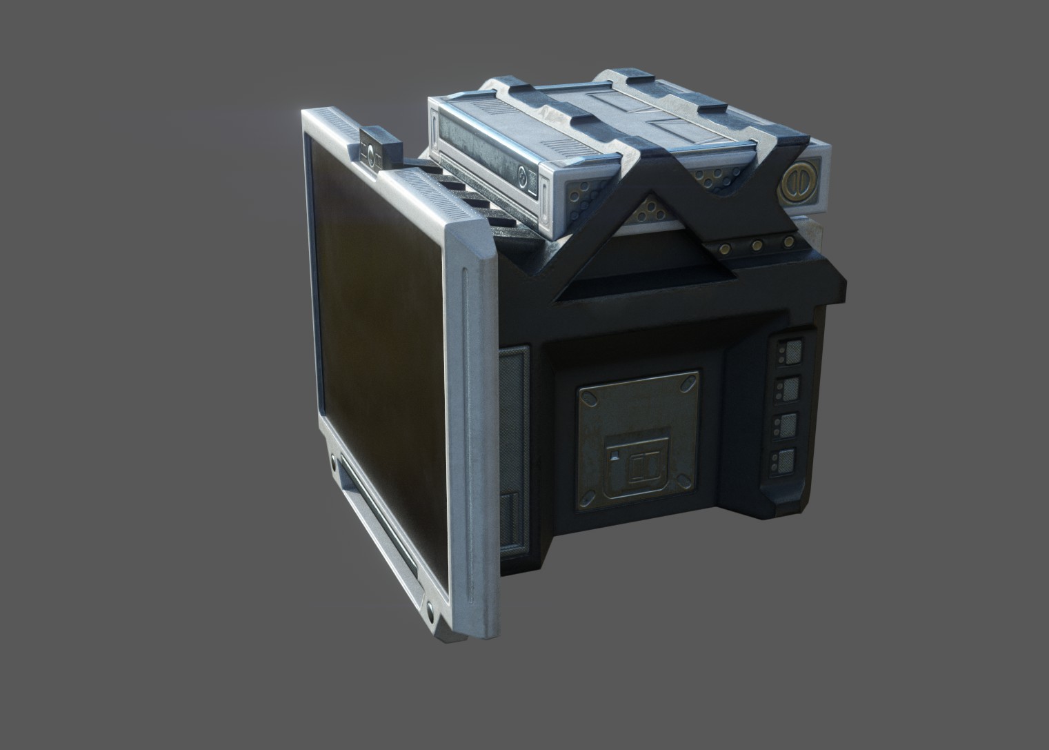 ArtStation - Sci-Fi Terminal PBR game-ready asset Low-poly 3D model ...