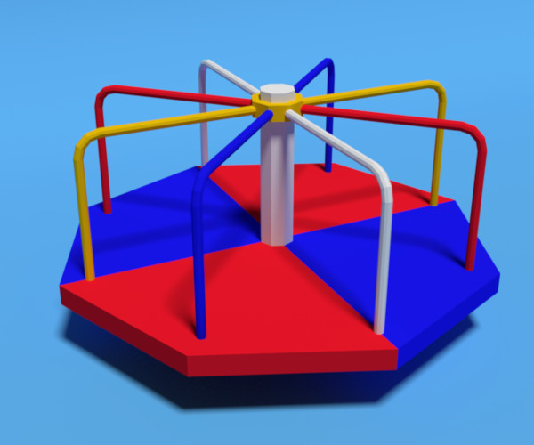 ArtStation - Low Poly Cartoon Playground Roundabout | Resources