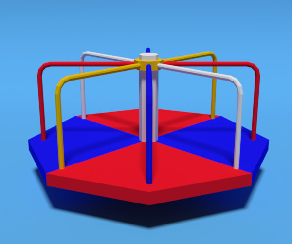ArtStation - Low Poly Cartoon Playground Roundabout | Resources