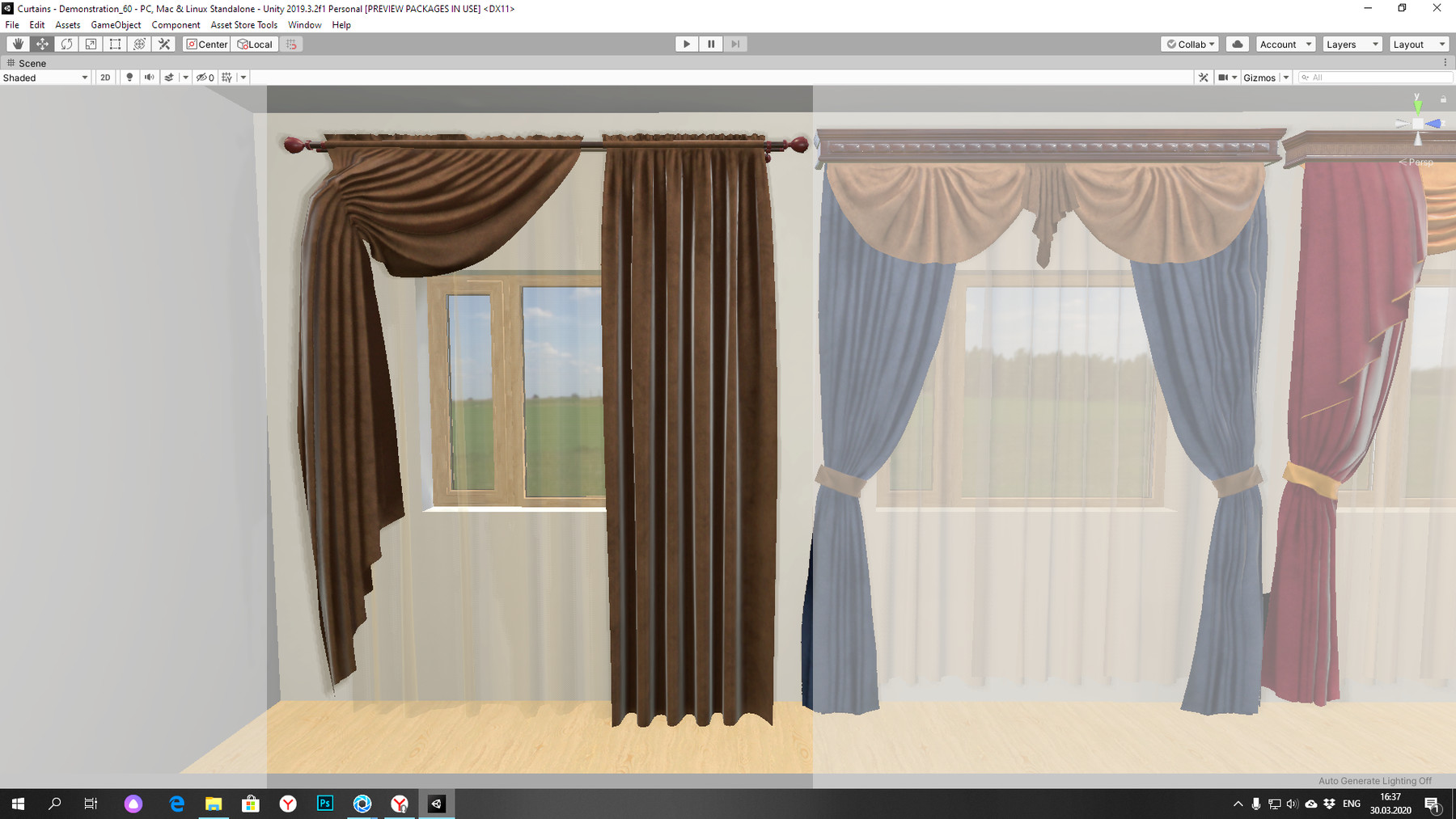 ArtStation - №606 Curtain 3D low poly models for game development and ...