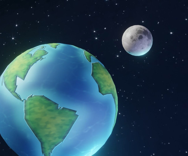 ArtStation - Earth and Moon 3D Model | Game Assets