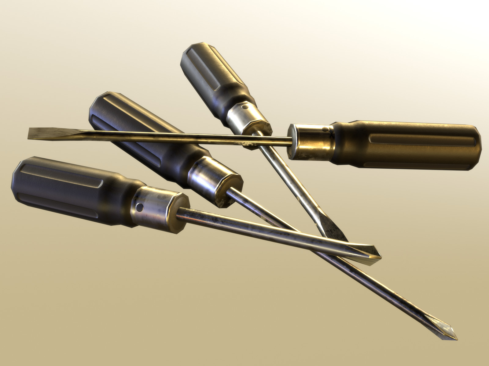 ArtStation - Screwdrivers Plastic Black | Game Assets