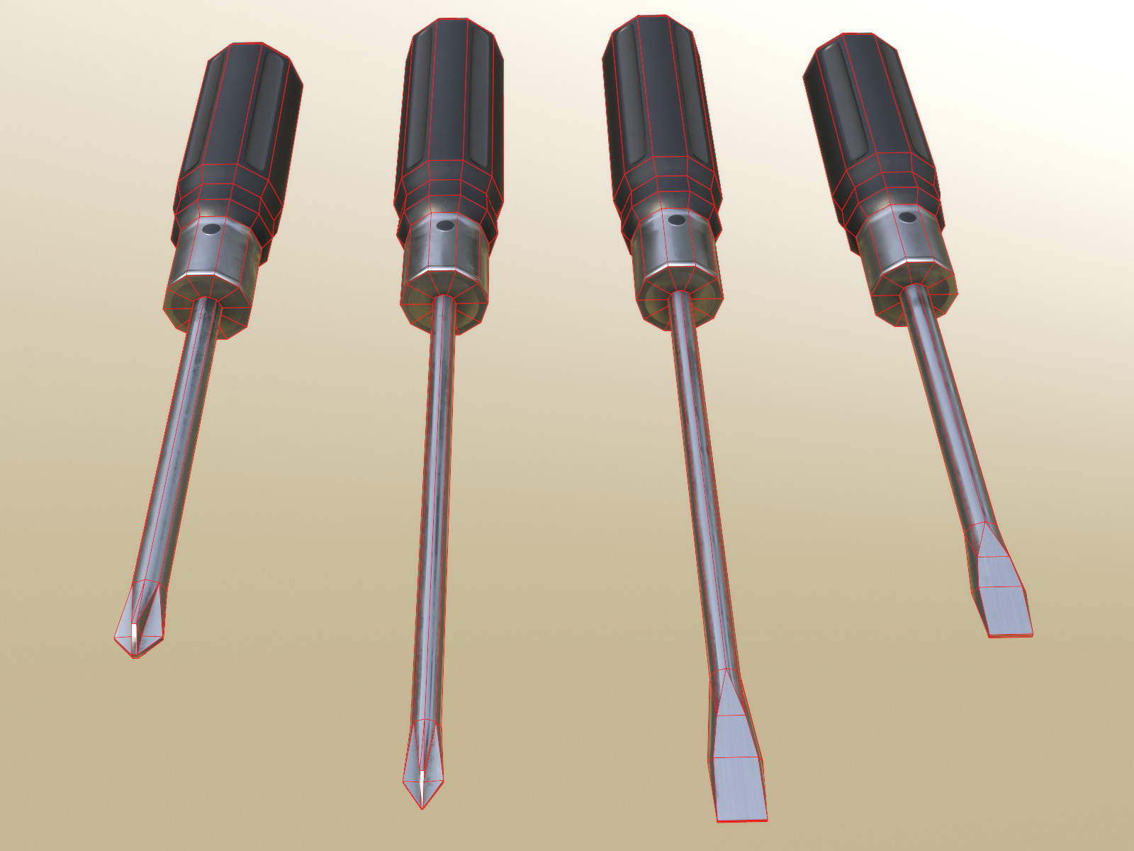 ArtStation - Screwdrivers Plastic Black | Game Assets