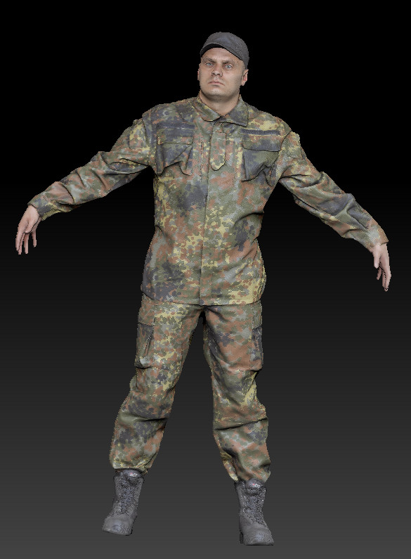 ArtStation - Soldier in German military uniform in A-pose 96 | Resources