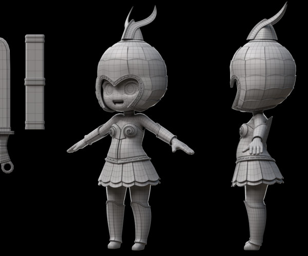 ArtStation - Gaya Warrior / SD Character Modeling | Resources