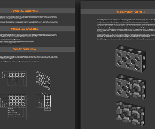 Artstation Boolean Sub D Hard Surface Modeling 123 Blocks Tutorial And Models Tutorials