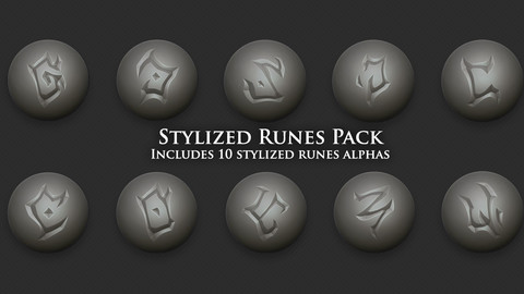 ArtStation - Stylized Runes Pack | Brushes