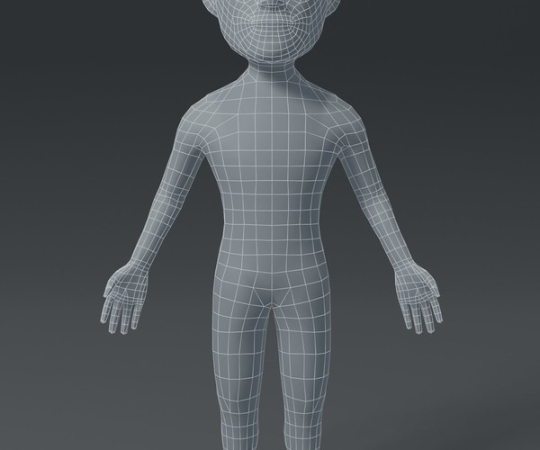 ArtStation - Male Body Cartoon Base Mesh 3D Model | Game Assets