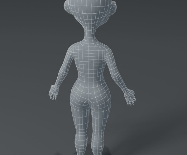 ArtStation - Female Body Cartoon Base Mesh 3D Model | Game Assets