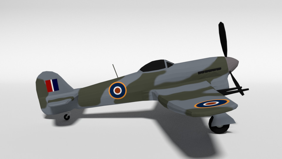 ArtStation - Low Poly Cartoon Hawker Typhoon WWII Airplane | Resources