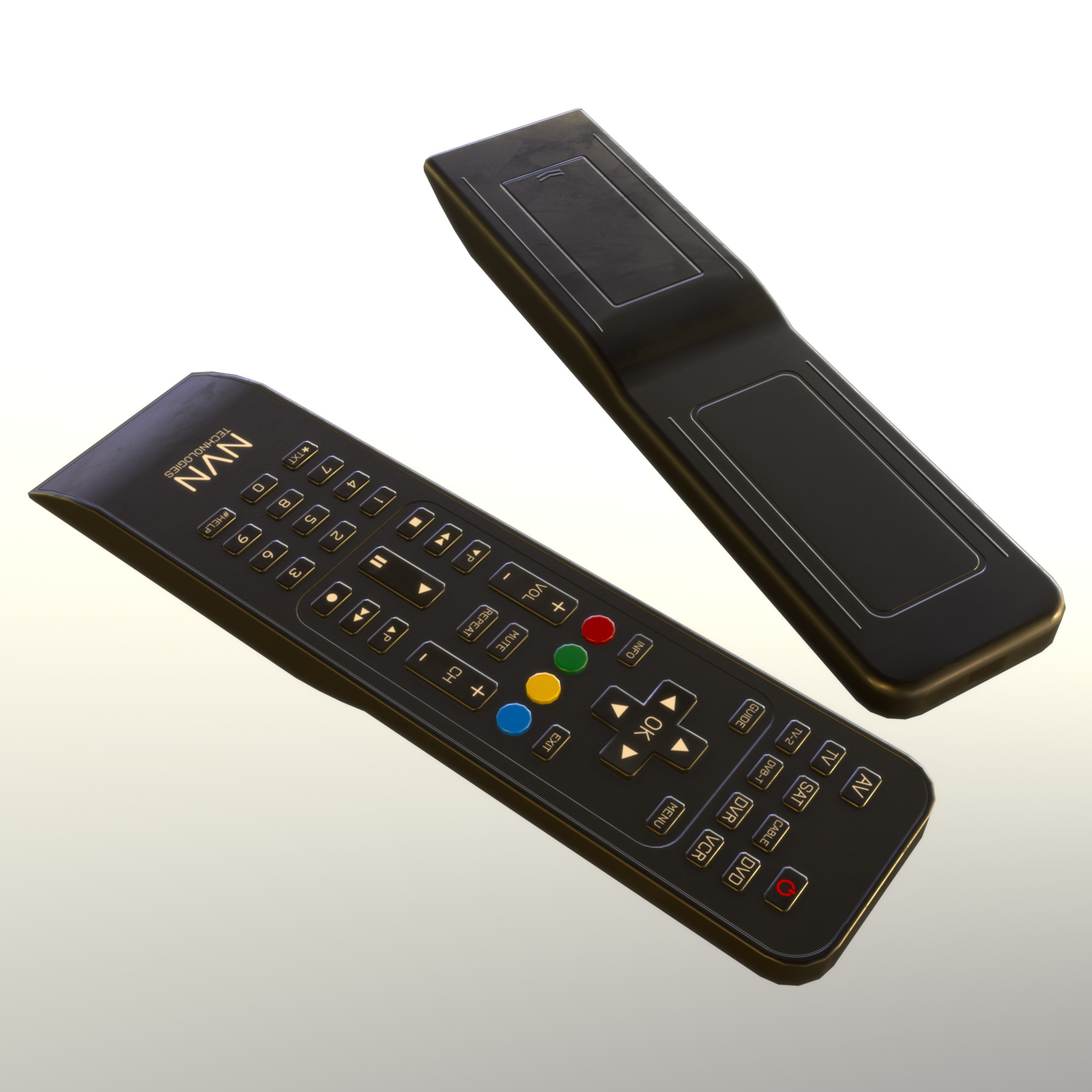ArtStation - 2000s TV Remote Control Black | Game Assets