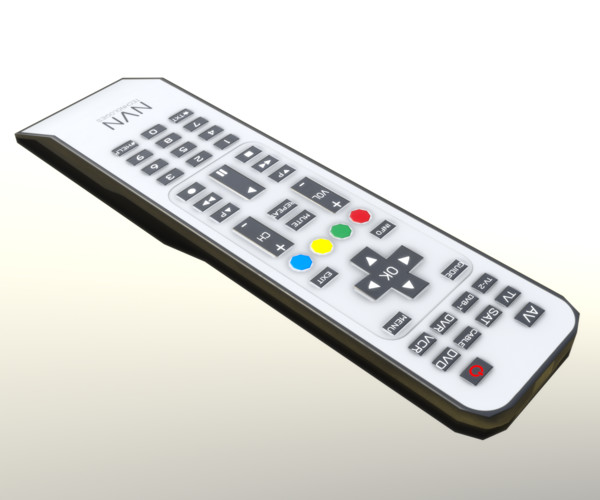 ArtStation - 2000s TV Remote Control Gray | Game Assets
