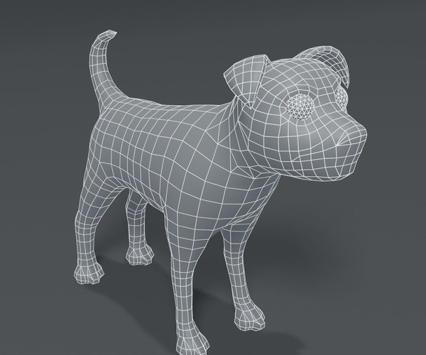 ArtStation - Cartoon Dog Terrier Base Mesh 3D Model | Game Assets