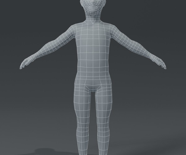 ArtStation - Human Body Base Mesh 3D Model Family Pack | Game Assets
