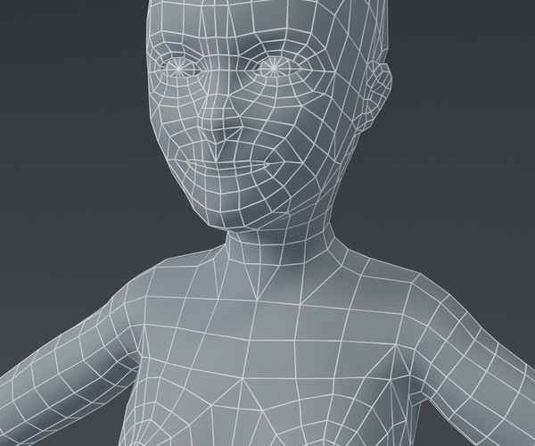 ArtStation - Human Body Base Mesh 3D Model Family Pack | Game Assets